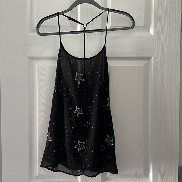Free People | Tops | Free People Black Starry Tank Top | Poshmark